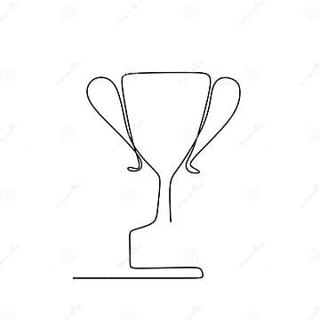 Drawing a Continuous Line of Winning Trophy Stock Vector - Illustration ...
