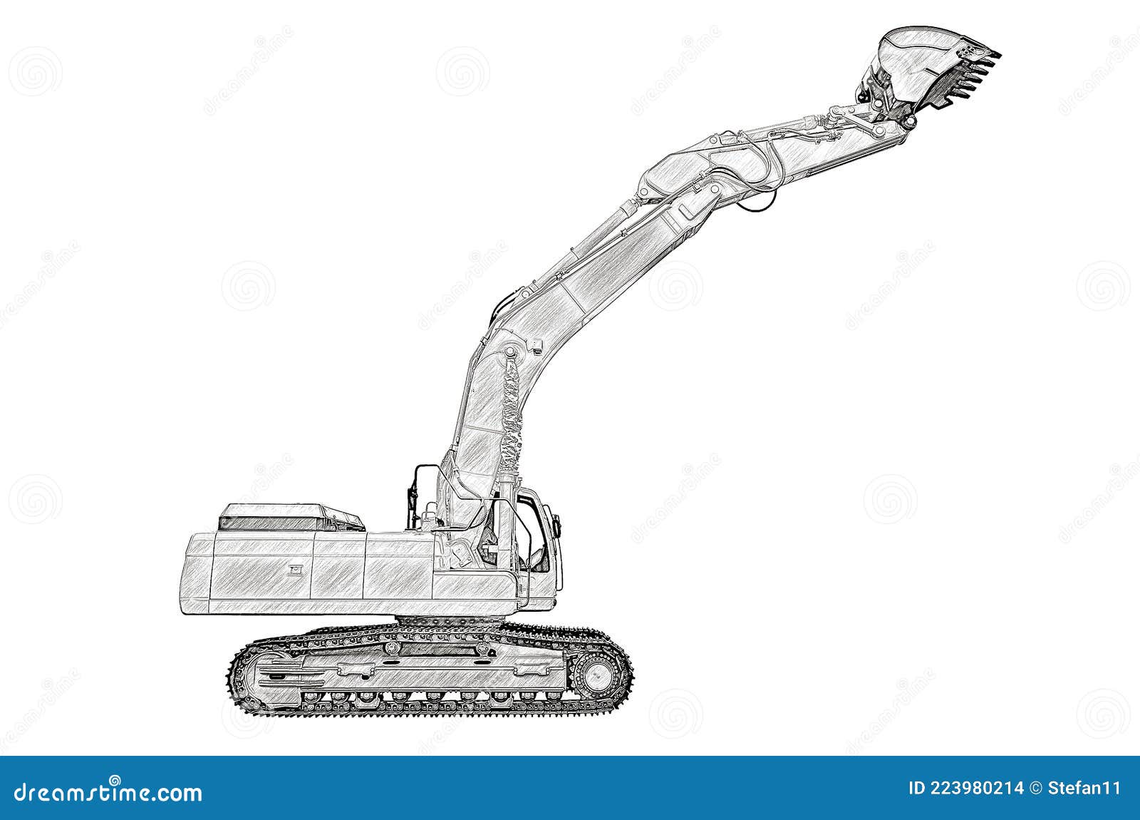 Bulldozer Drawing Side View