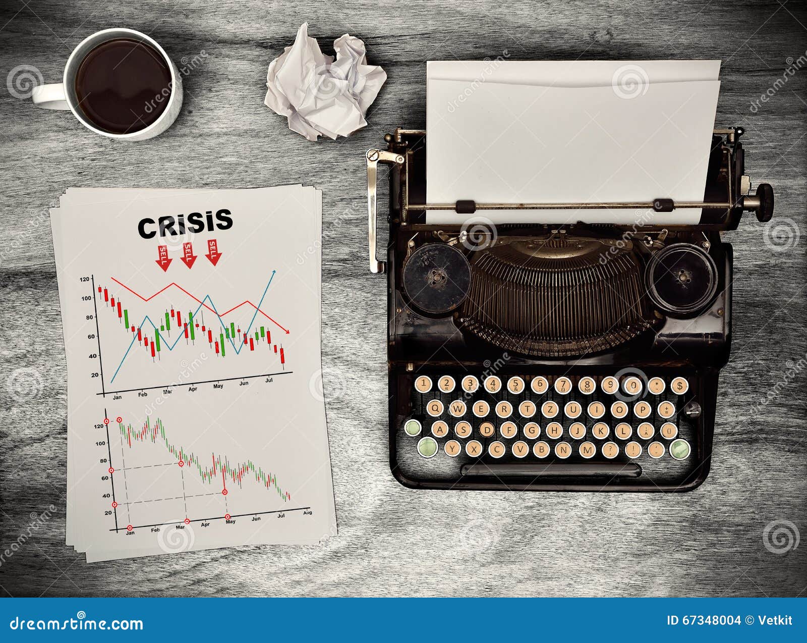 Drawing Crisis Chart On Placard Royalty-Free Stock Photo ...