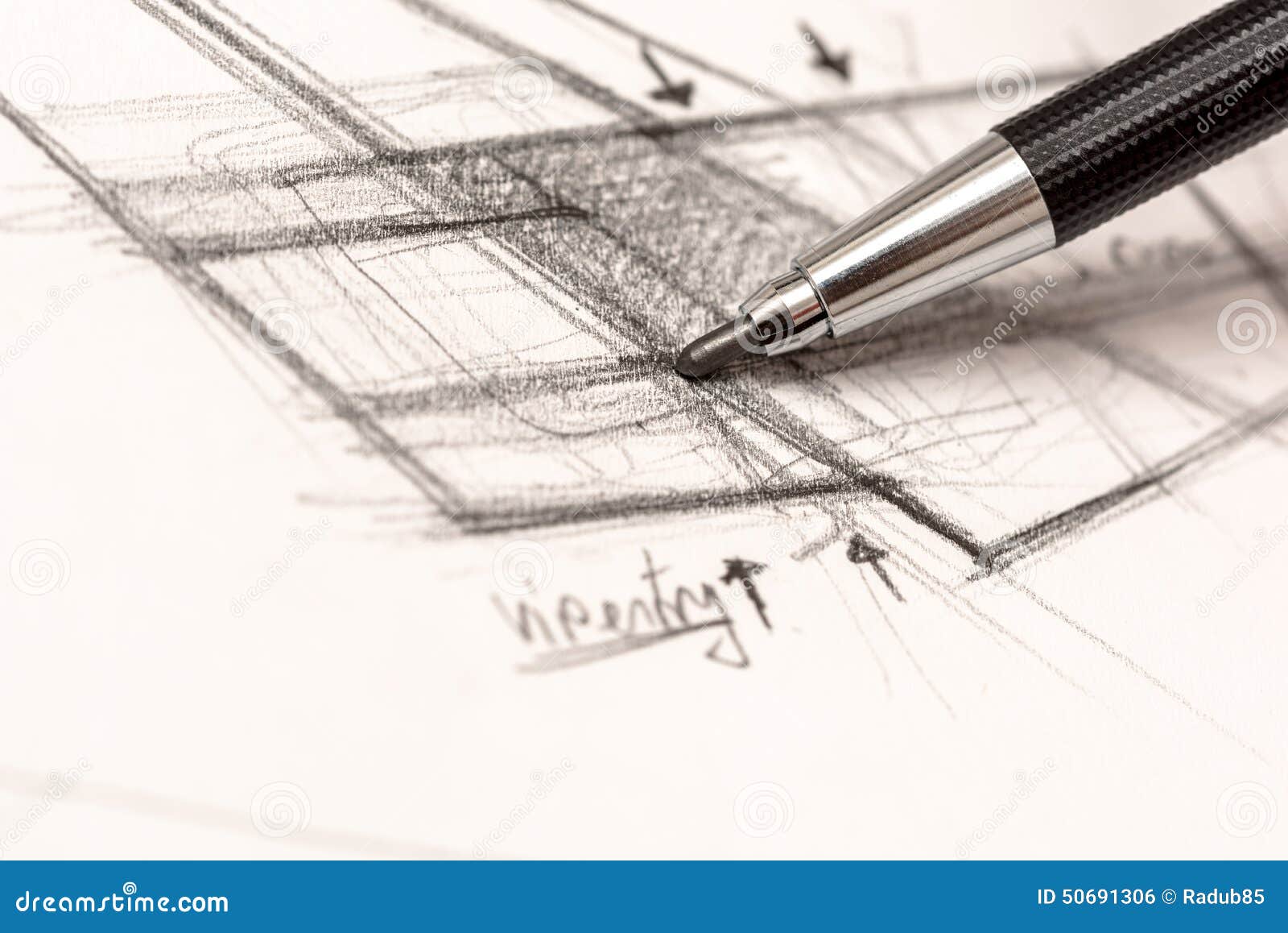 Drawing Crosshatch on Paper Stock Photo - Image of hand, woodcut: 50691306