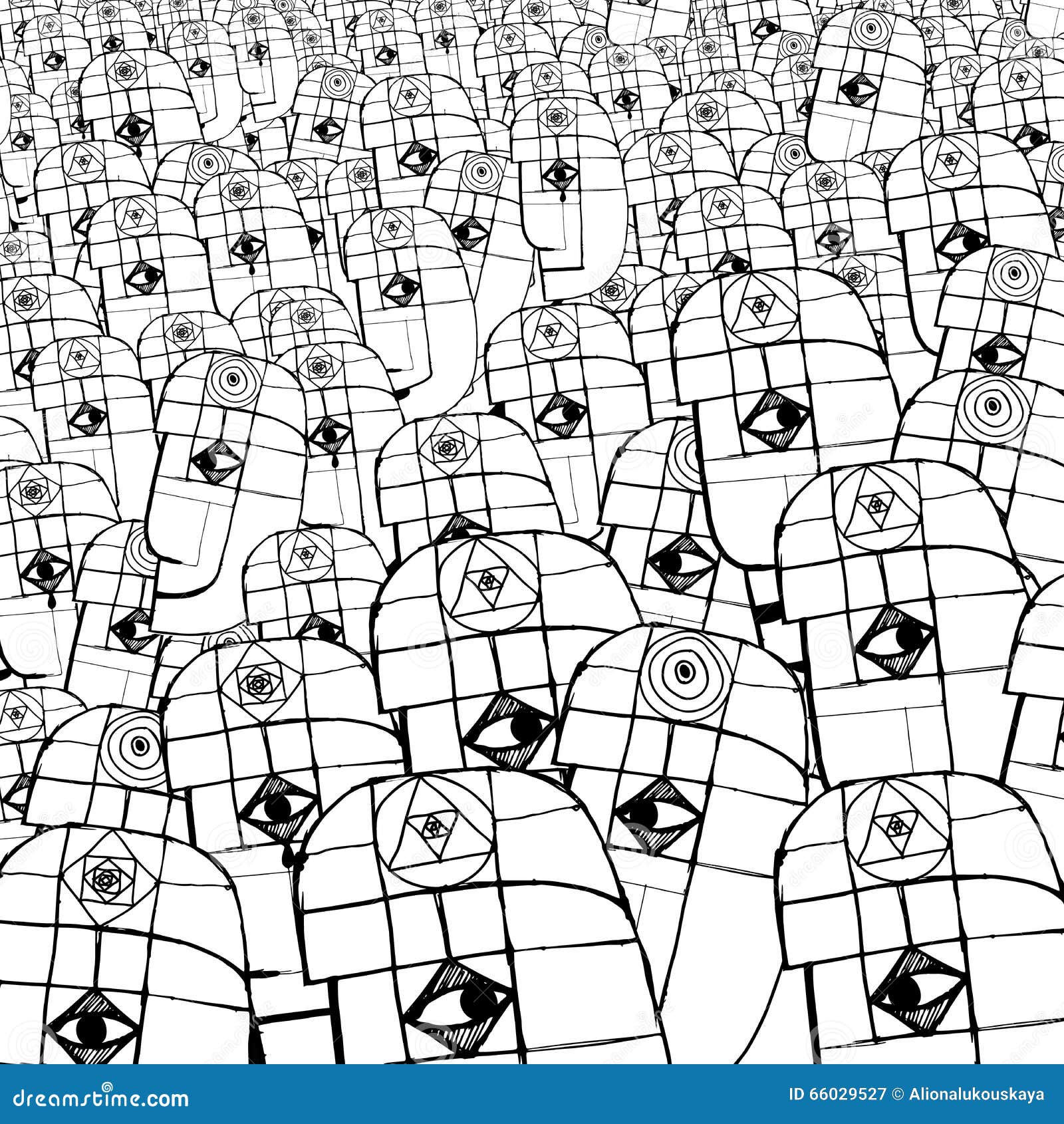 Drawing a Crowd of People, with Different Ideas Stock Vector ...