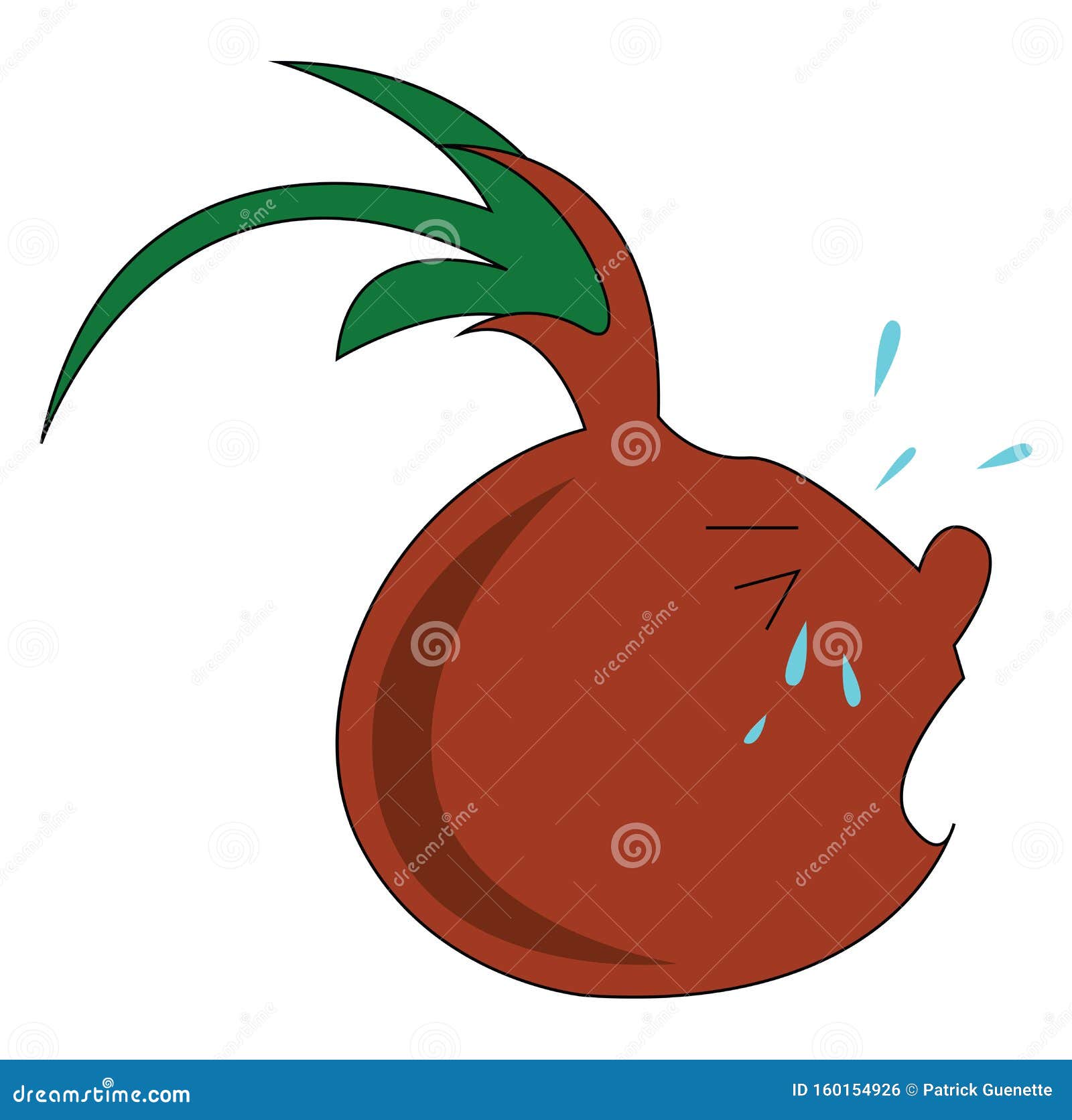 Crying Onion Cartoon Character Vector Illustration | CartoonDealer.com ...