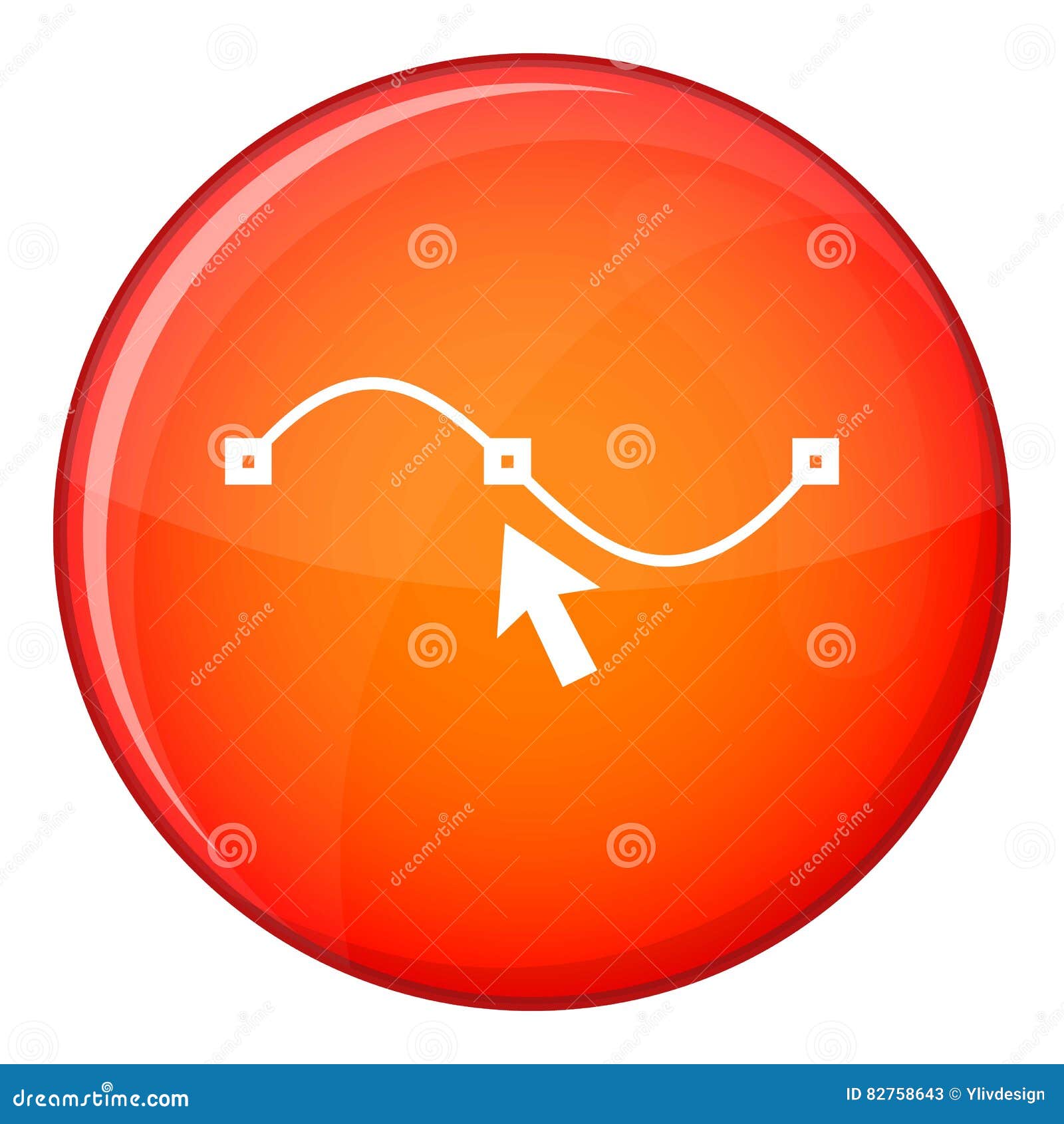 Drawing the Curve Icon, Flat Style Stock Vector - Illustration of ...