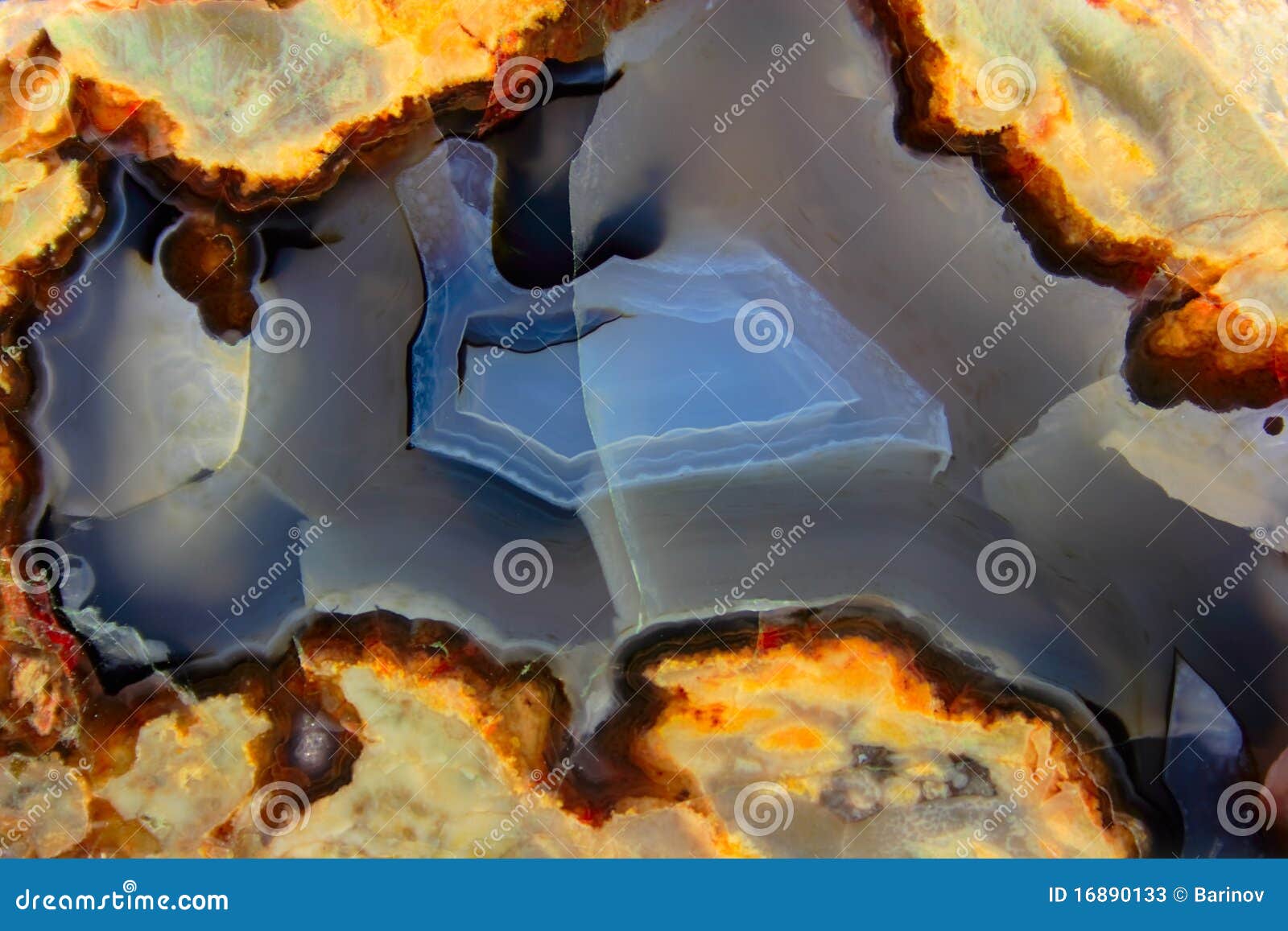 Drawing on a cut of agate stock image. Image of iridescent - 16890133
