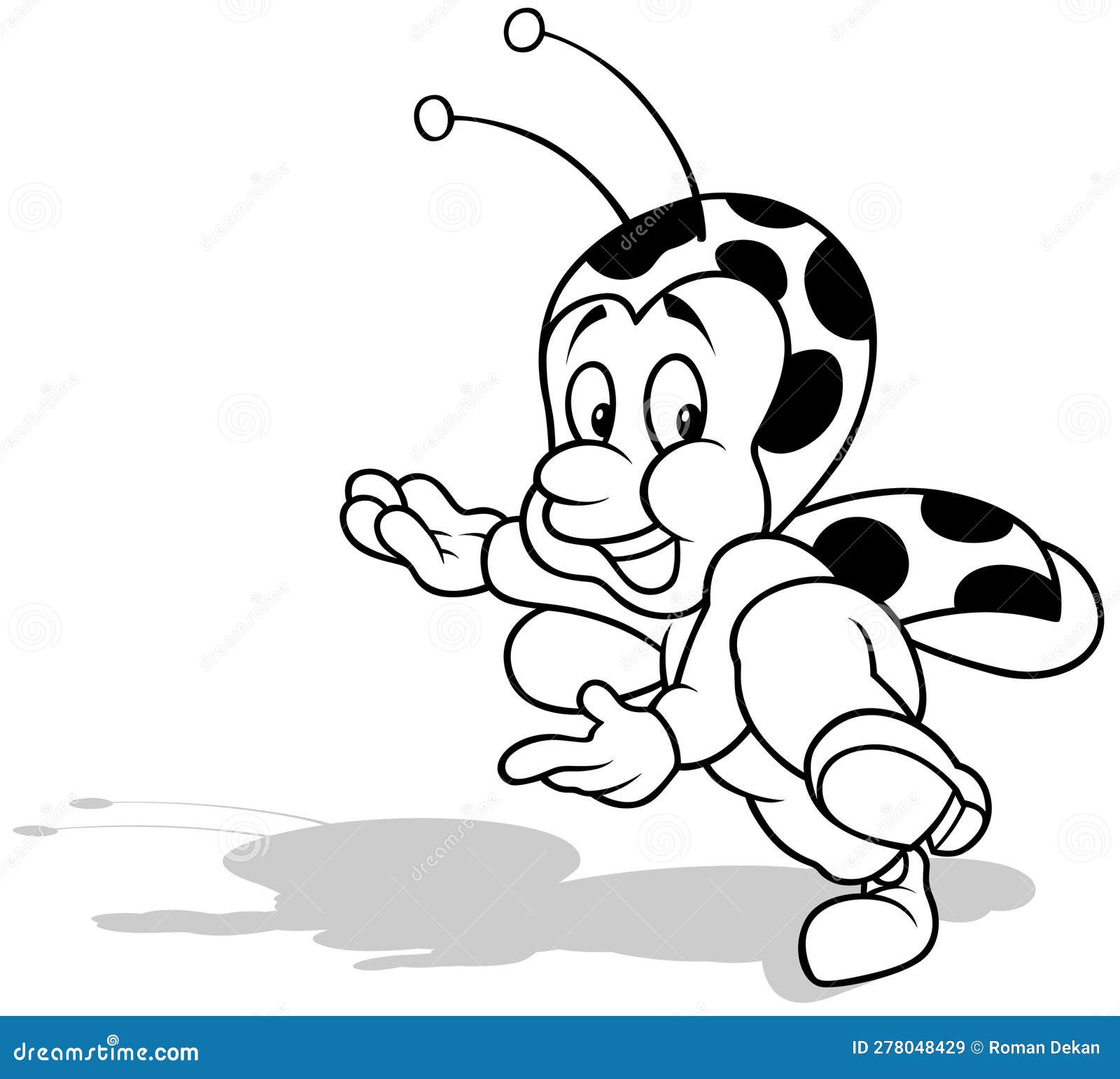 Drawing of a Cute Dancing Ladybug Stock Vector - Illustration of ...