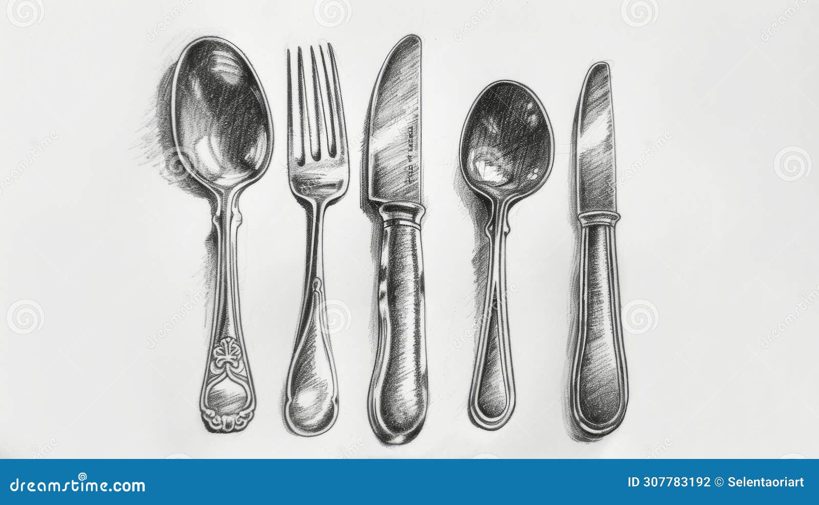 Drawing Cutlery: a Creative Guide Stock Illustration - Illustration of ...