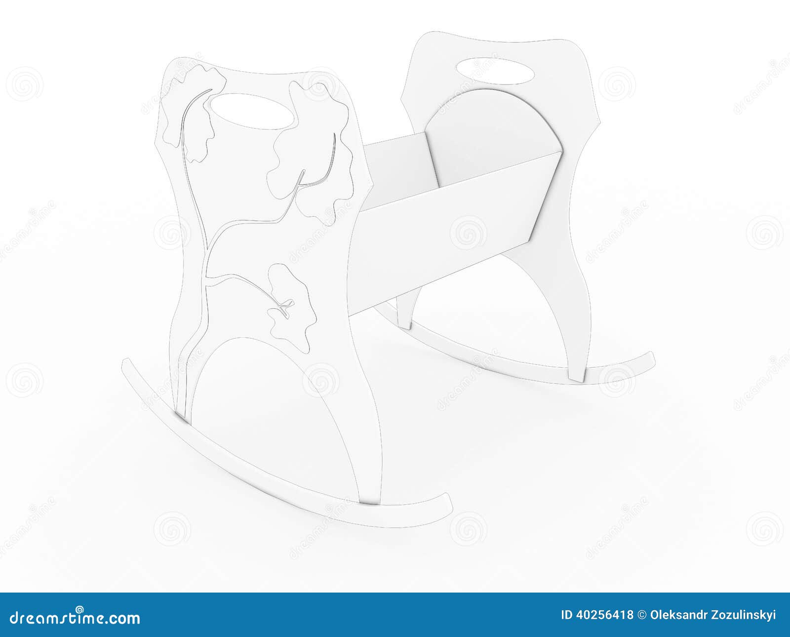 Drawing 3d Empty Baby Cradle #1 Stock Illustration - Illustration of ...