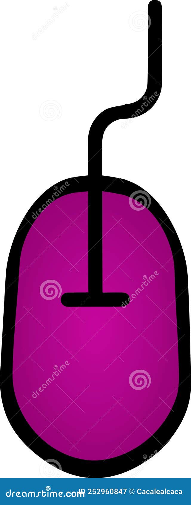 The Drawing of a Dark Pink Computer Mouse, a Small Hardware Input ...