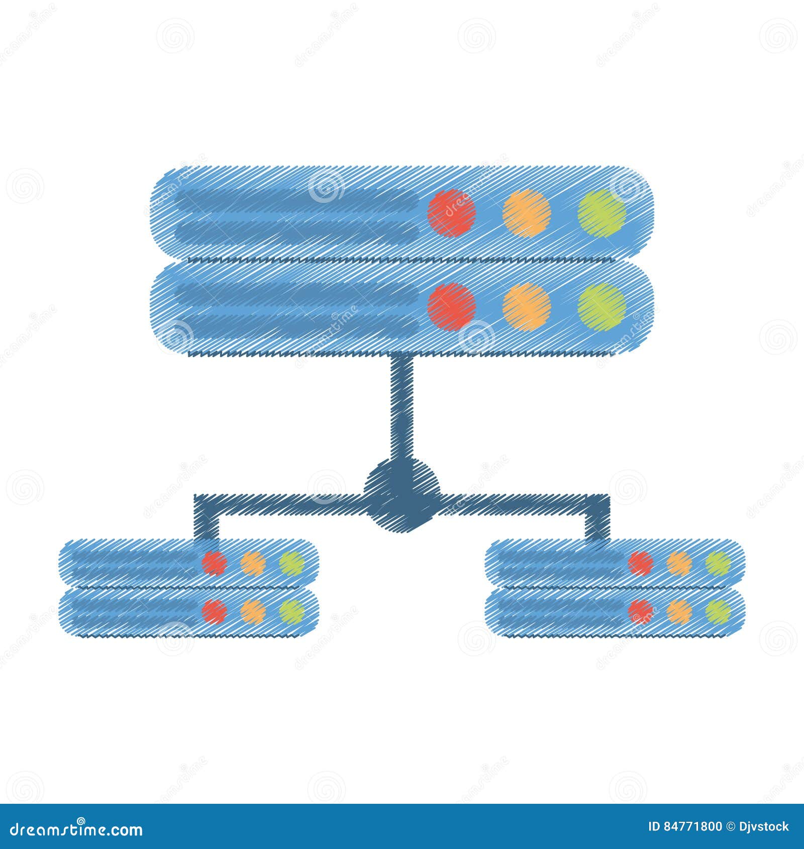 Drawing Data Server Computer Storage System Stock Vector - Illustration ...