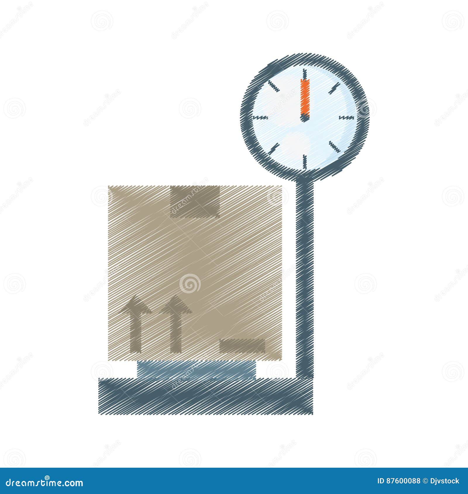Drawing Delivery Weight Scale Boxes Stock Illustration - Illustration ...