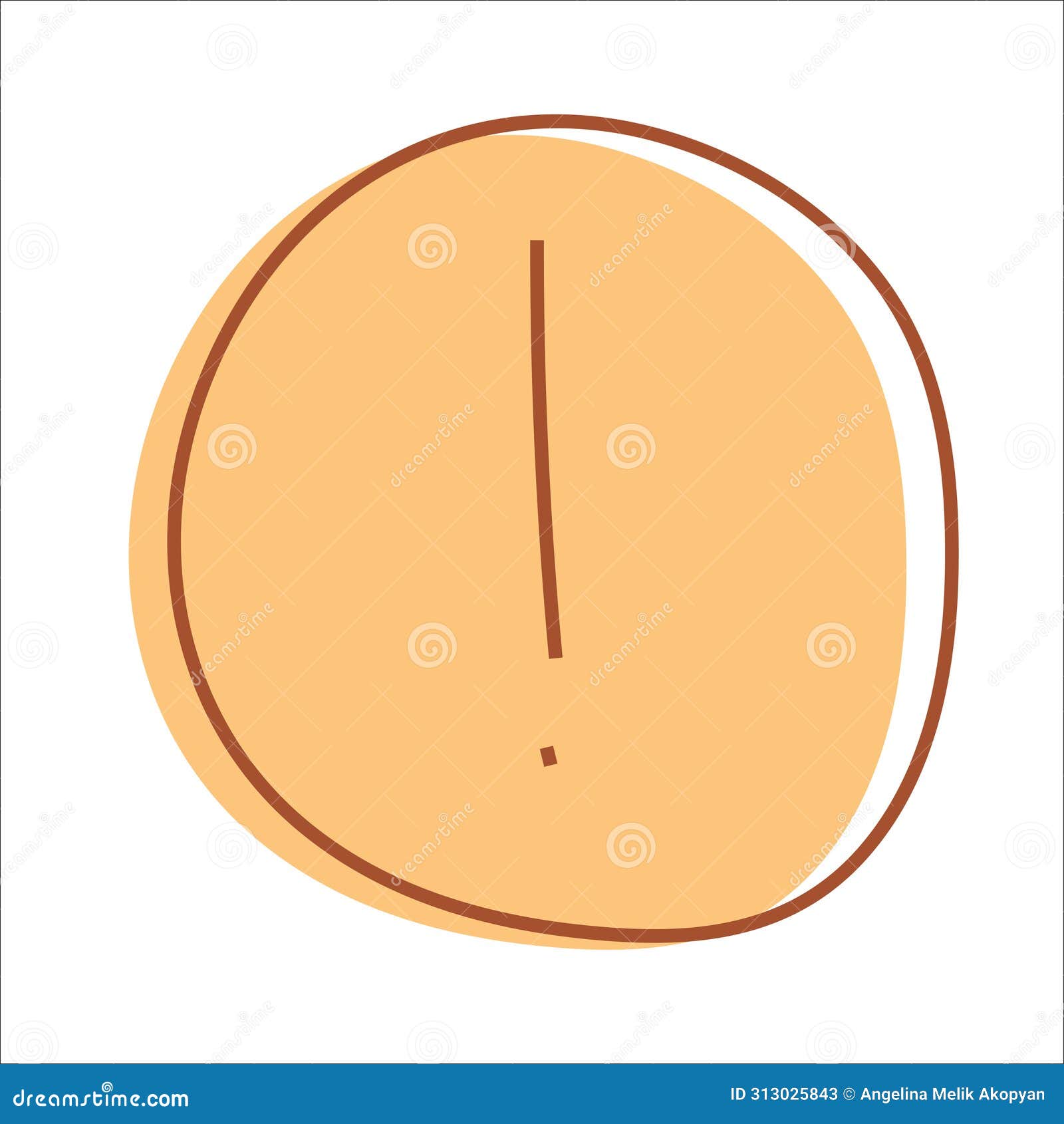 Circular Shape with Vertical Line Drawing Stock Vector - Illustration ...