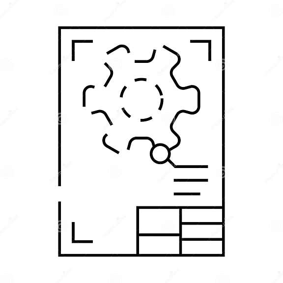 Drawing Digital Document Line Icon Vector Illustration Stock Illustration - Illustration of ...