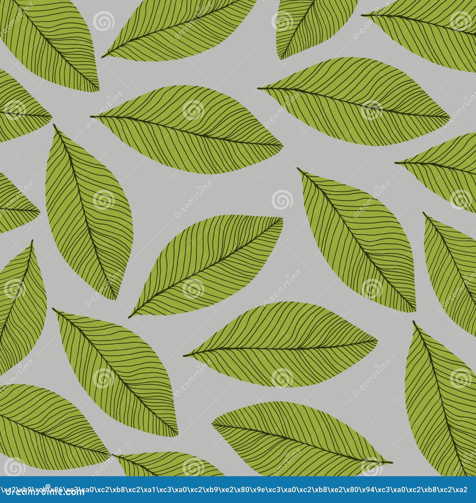 Drawing with Digital Tools. Abstract Image. Green Leaves. Stock ...