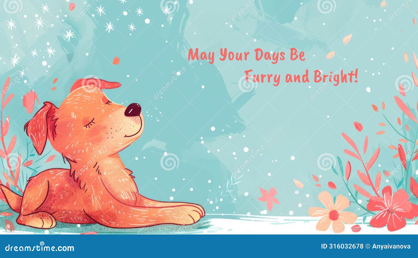 A Drawing of a Dog Sitting in the Snow Stock Photo - Image of season ...