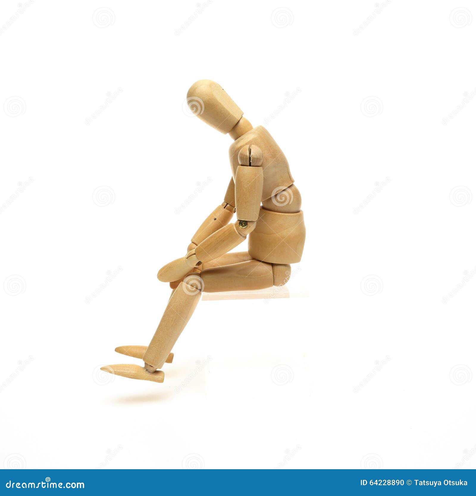 Drawing Doll Which is Posed Thinking Stock Photo - Image of think ...