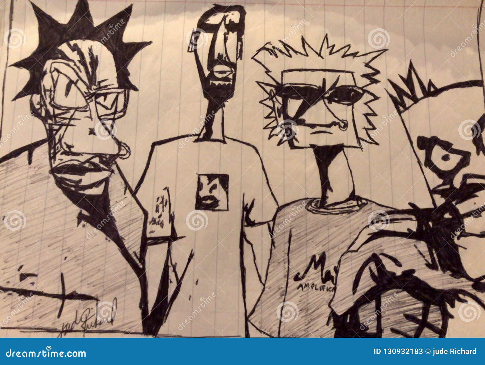 Doodle done in high school editorial stock photo. Image of drawing ...