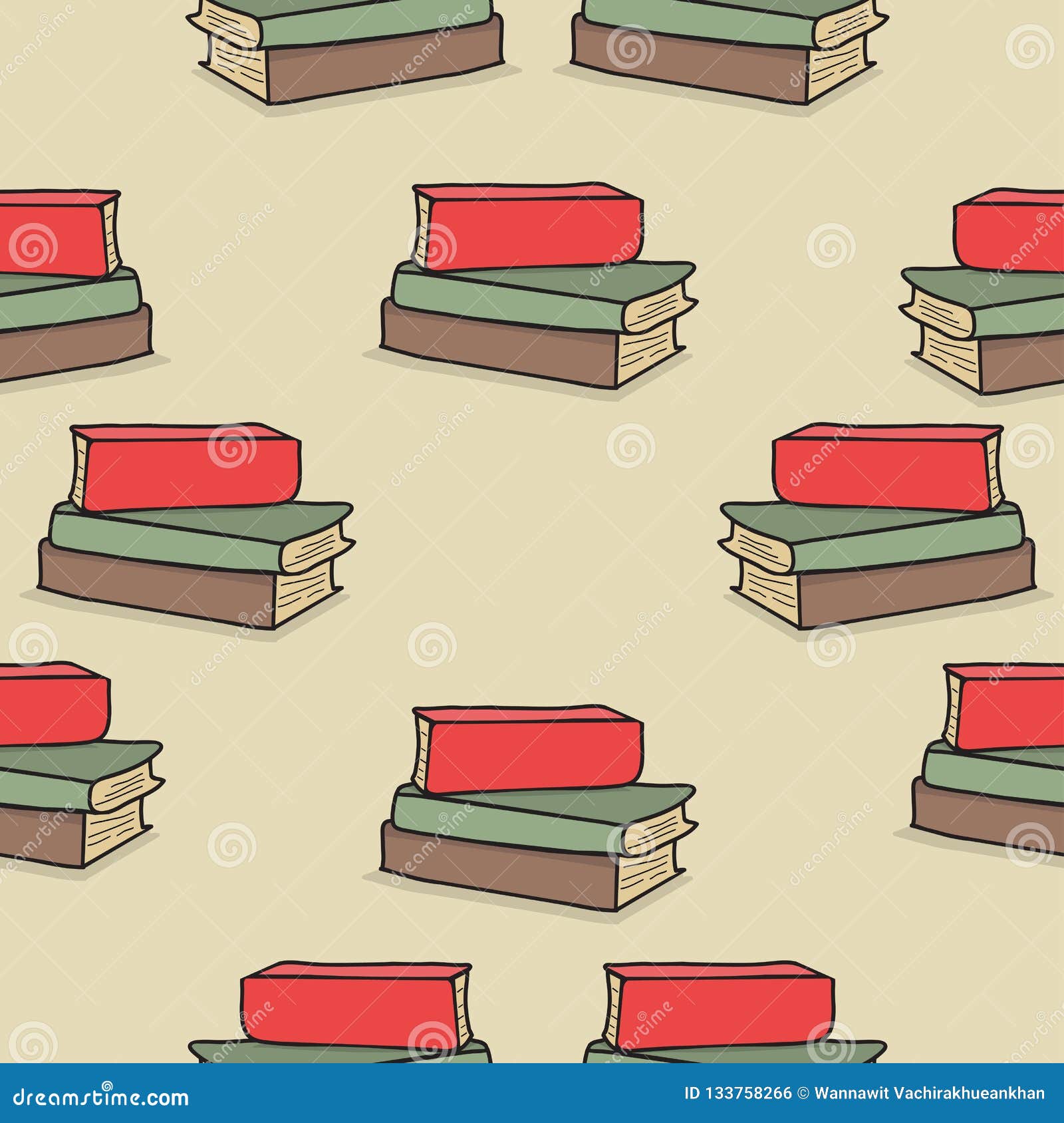 Drawing Doodle Book Pattern Stock Vector - Illustration of print ...