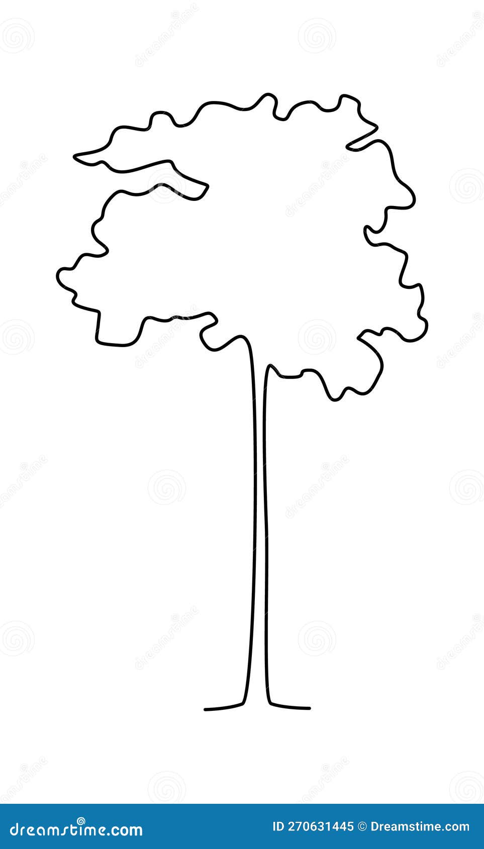 Drawing Doodle Tree in Line Art Stock Vector - Illustration of outline ...