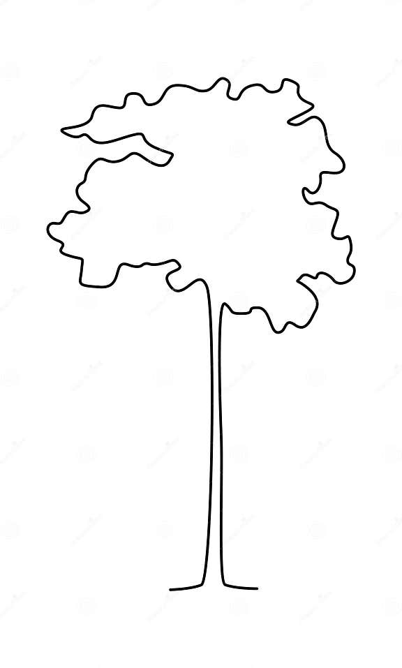 Drawing Doodle Tree in Line Art Stock Vector - Illustration of outline ...