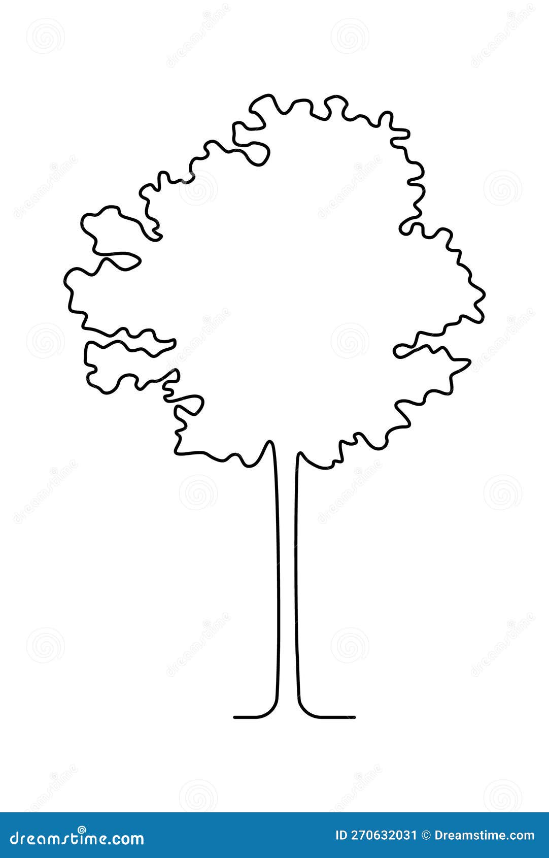 Drawing Doodle Tree in Line Art Stock Vector - Illustration of line ...