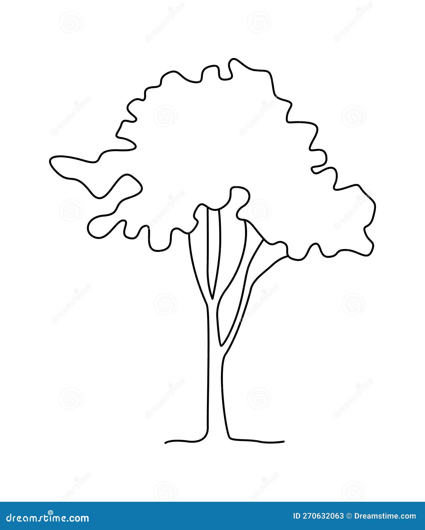 Drawing Doodle Tree in Line Art Stock Vector - Illustration of linear ...