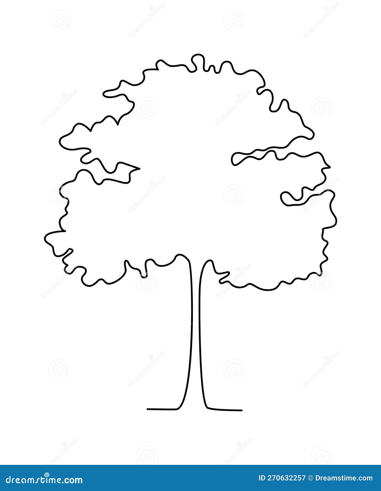 Drawing Doodle Tree in Line Art Stock Vector - Illustration of minimal ...