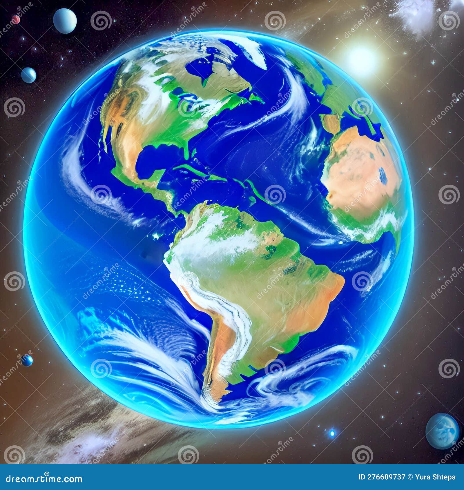 A Drawing of the Earth with the Sun Shining on it. Generative AI Stock ...