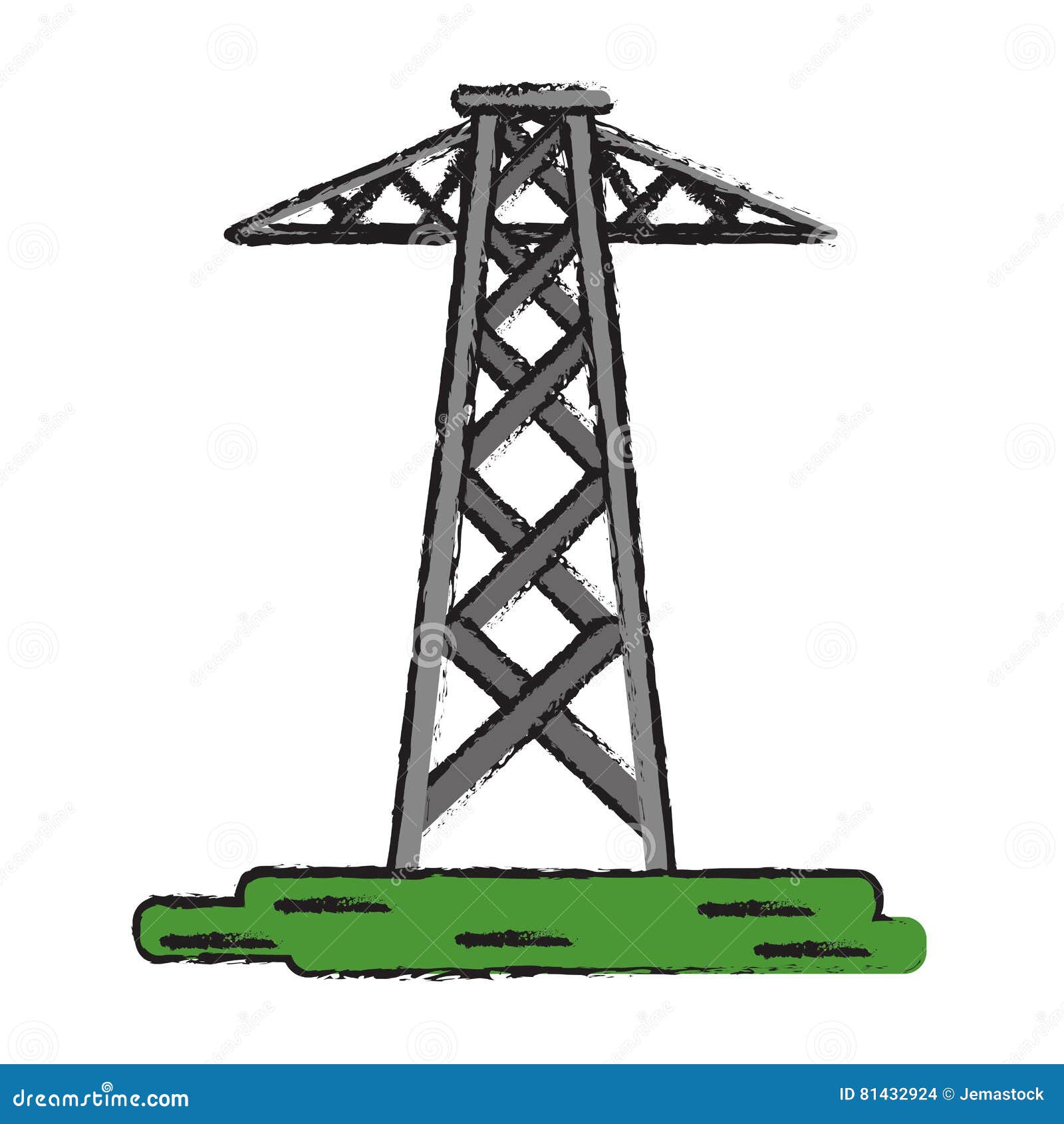 Drawing Electrical Tower Transmission Energy Power Stock Vector ...