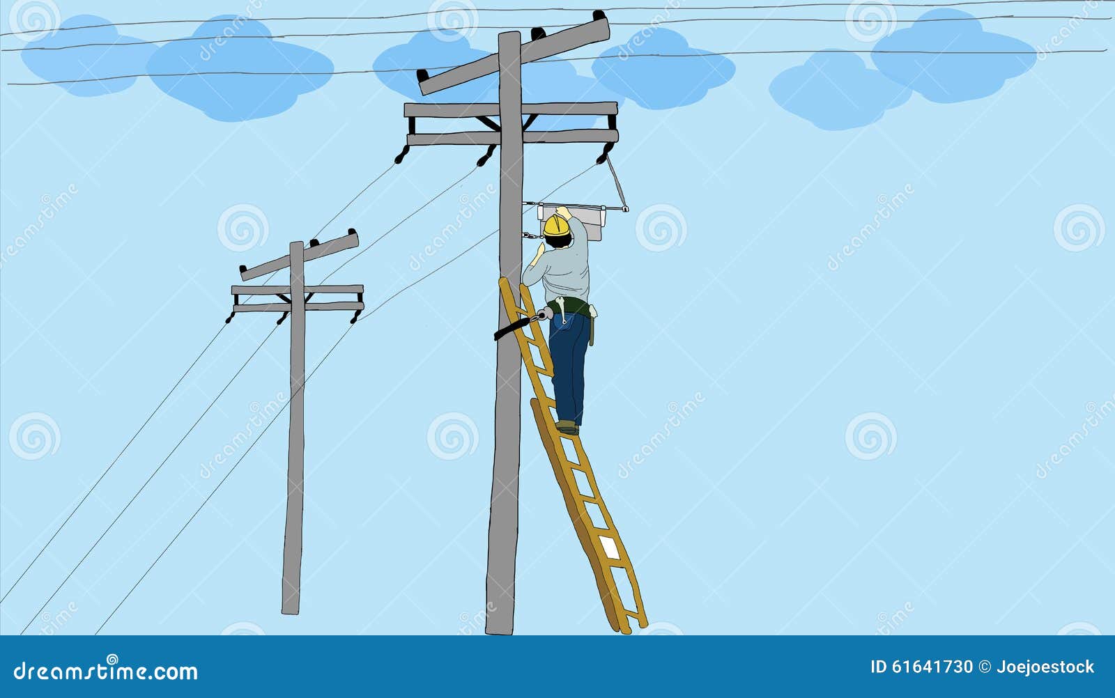 Electrician At Work. Man In Uniform Holding The Electrical Switch ...