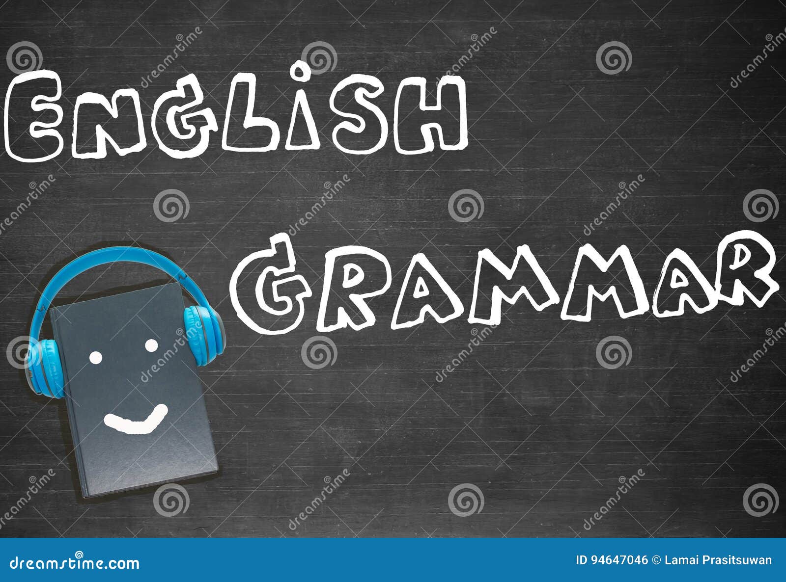Drawing English Grammar Over Blackboard Stock Photo - Image of ...