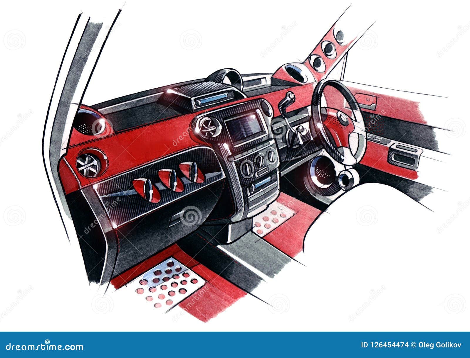 Drawing of the Exclusive Interior Design of the Car with the ...