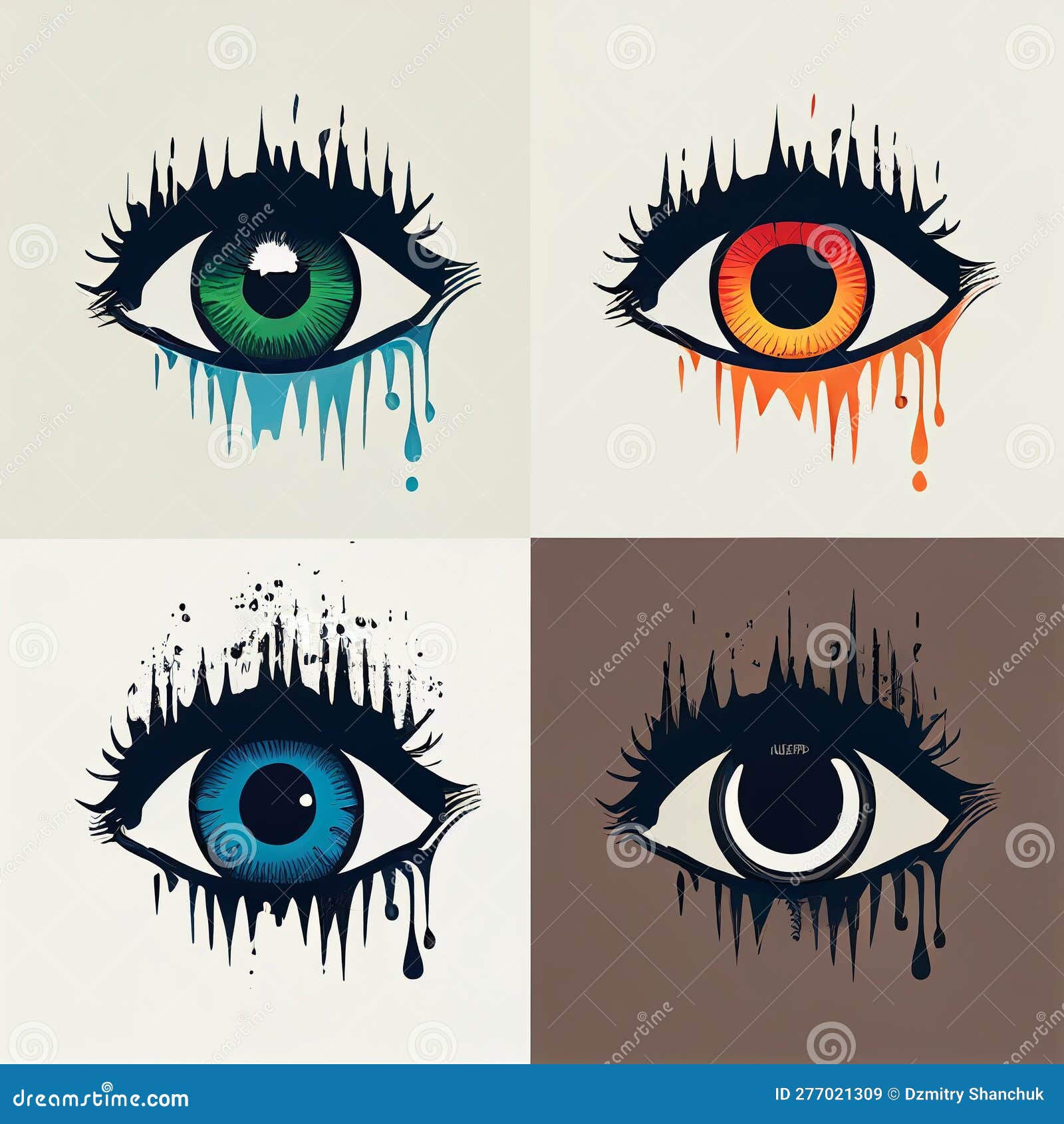 Drawing Eye Background Different Kinds Flat Style Generative AI Stock ...