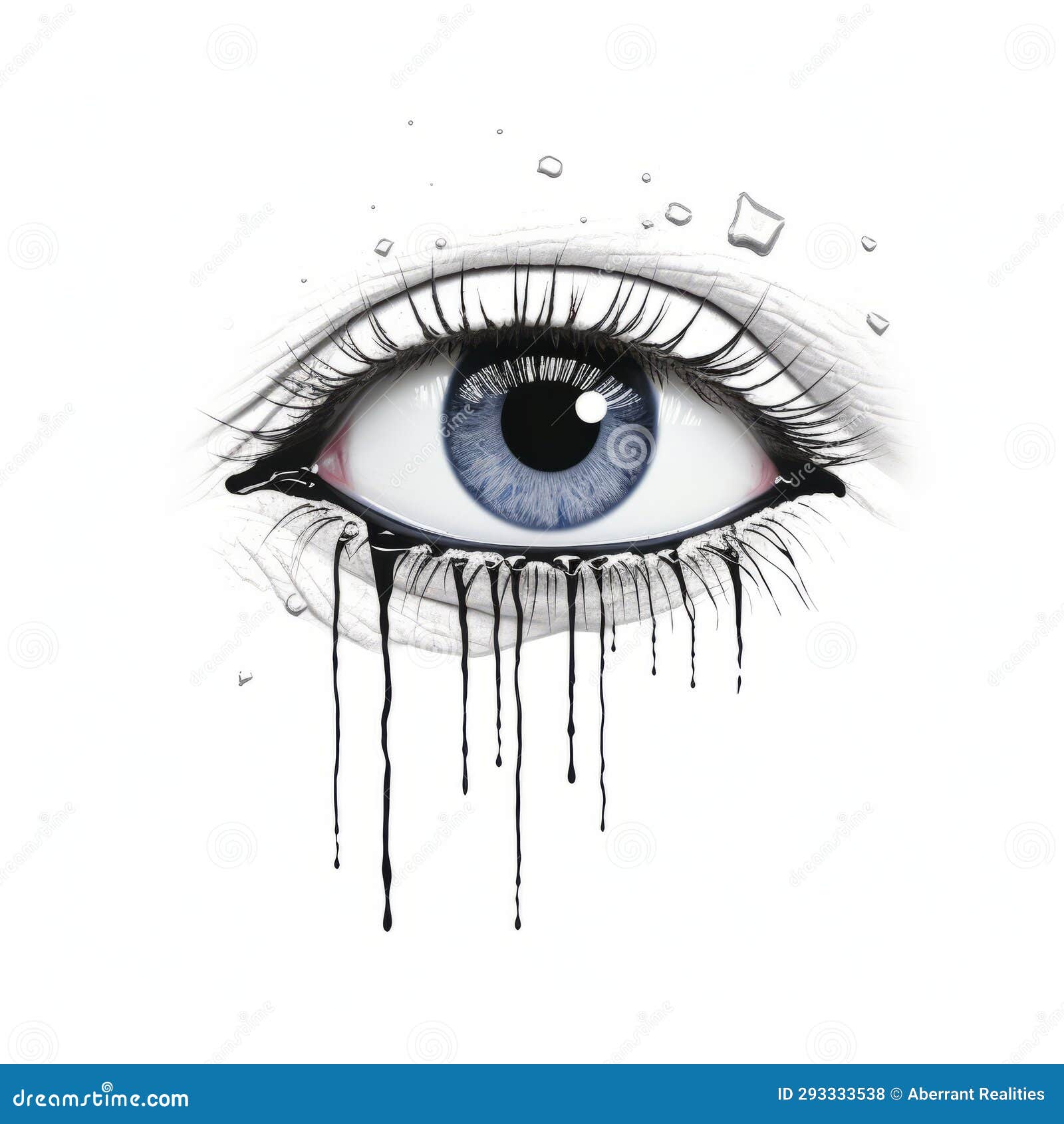 A Drawing of an Eye with Dripping Water Stock Illustration ...