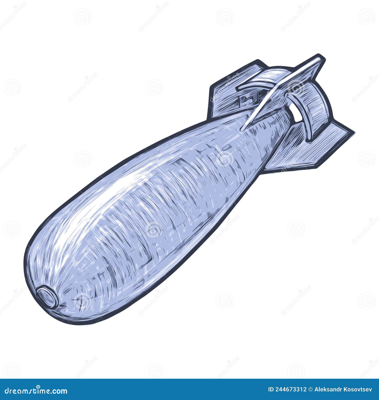 Drawing of a falling bomb stock vector. Illustration of black - 244673312
