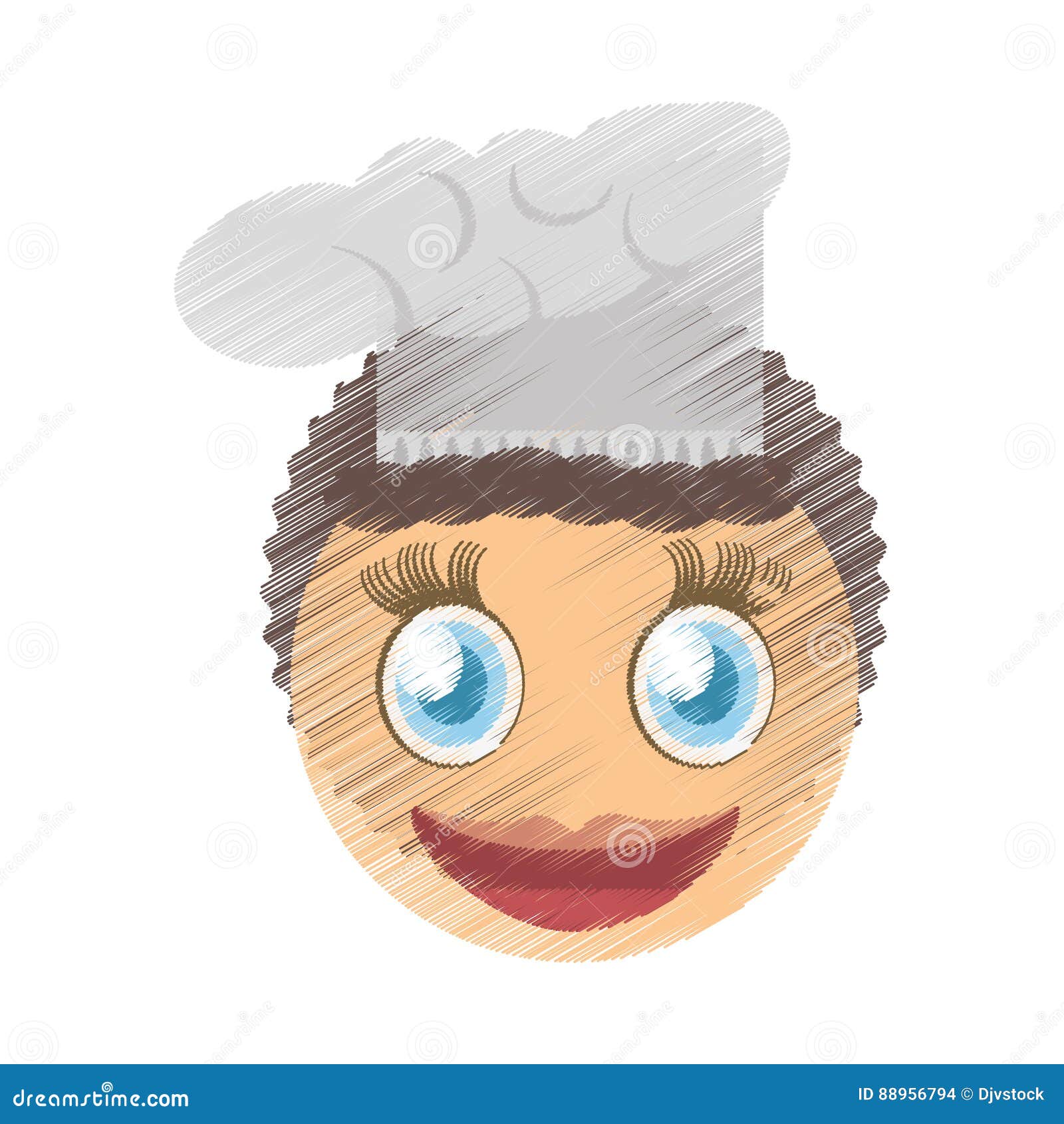 Chef Emoticon Cook Cartoon Face Vector Illustration | CartoonDealer.com ...