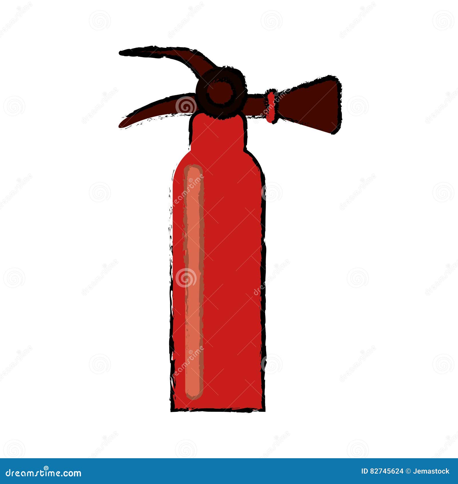 Drawing Fire Extinguisher Equipment Fire Help Stock Vector ...