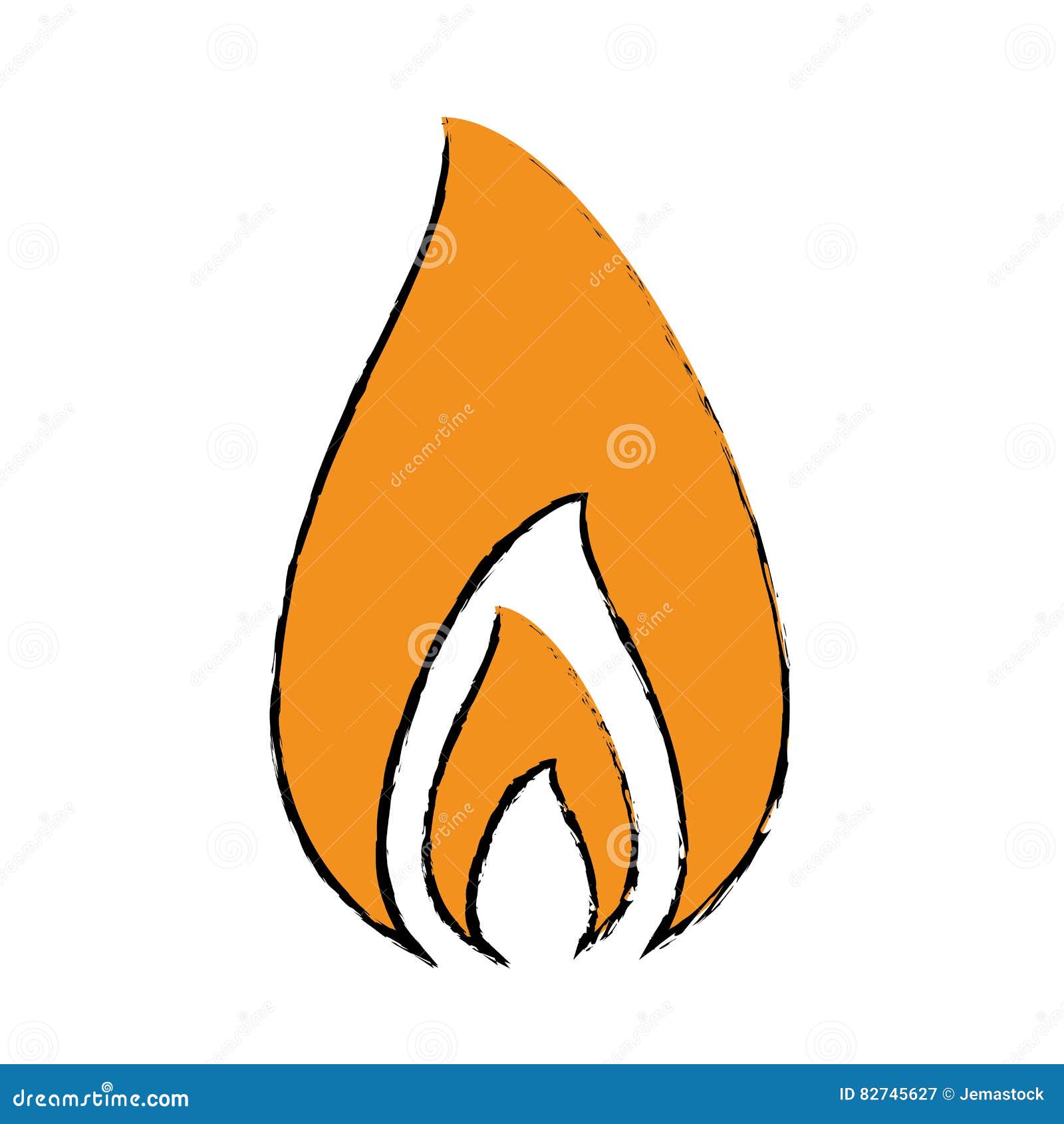 Drawing Fire Flame Burn Hot Design Vector Illustration | CartoonDealer ...