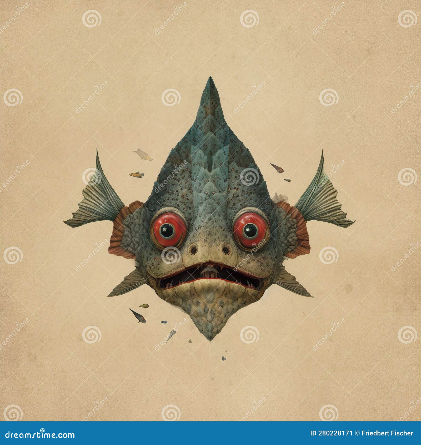 A Drawing of a Fish with Big Eyes. Generative AI Image. Stock ...