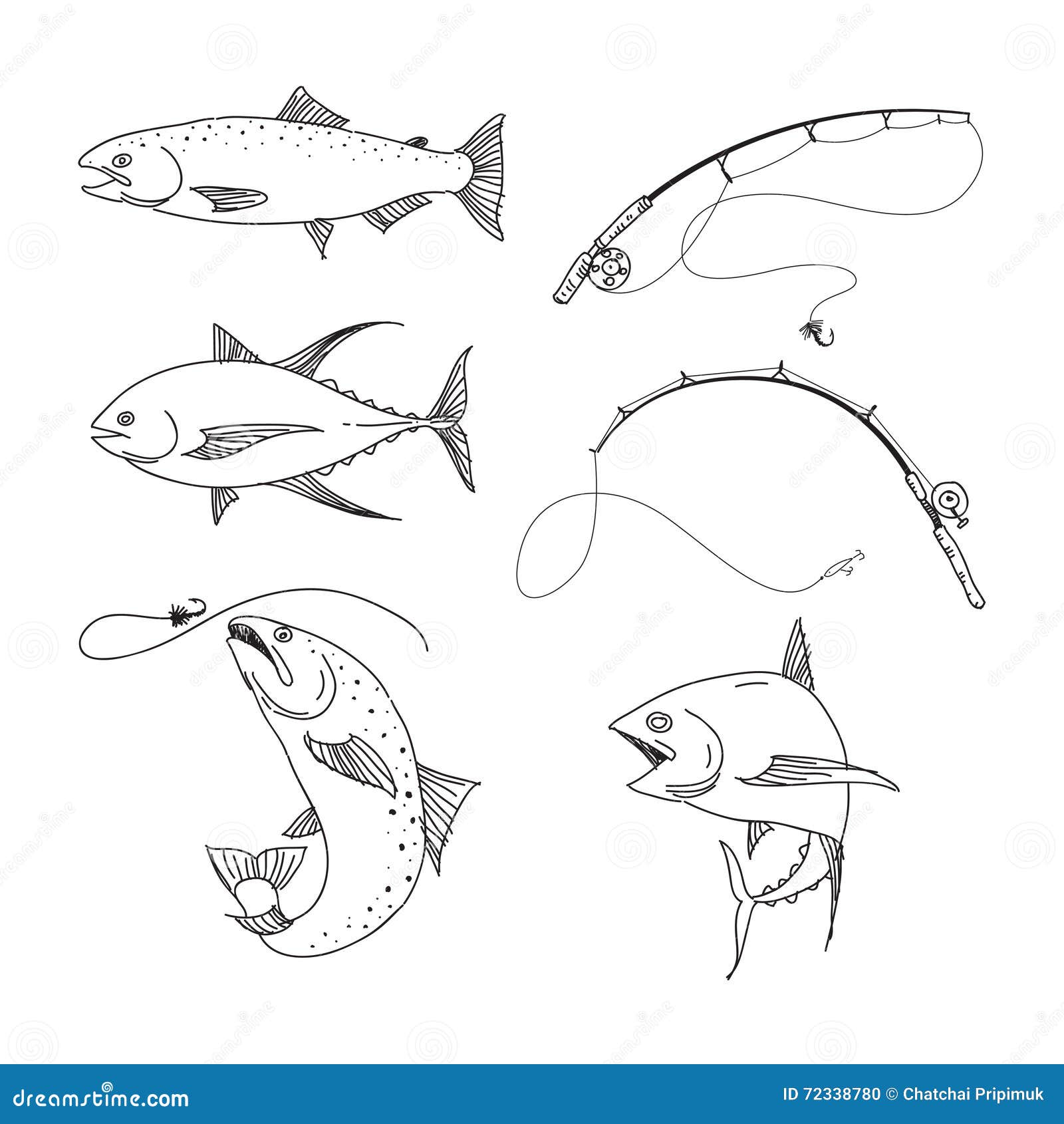 Drawing fishing, vector stock vector. Illustration of sport - 72338780