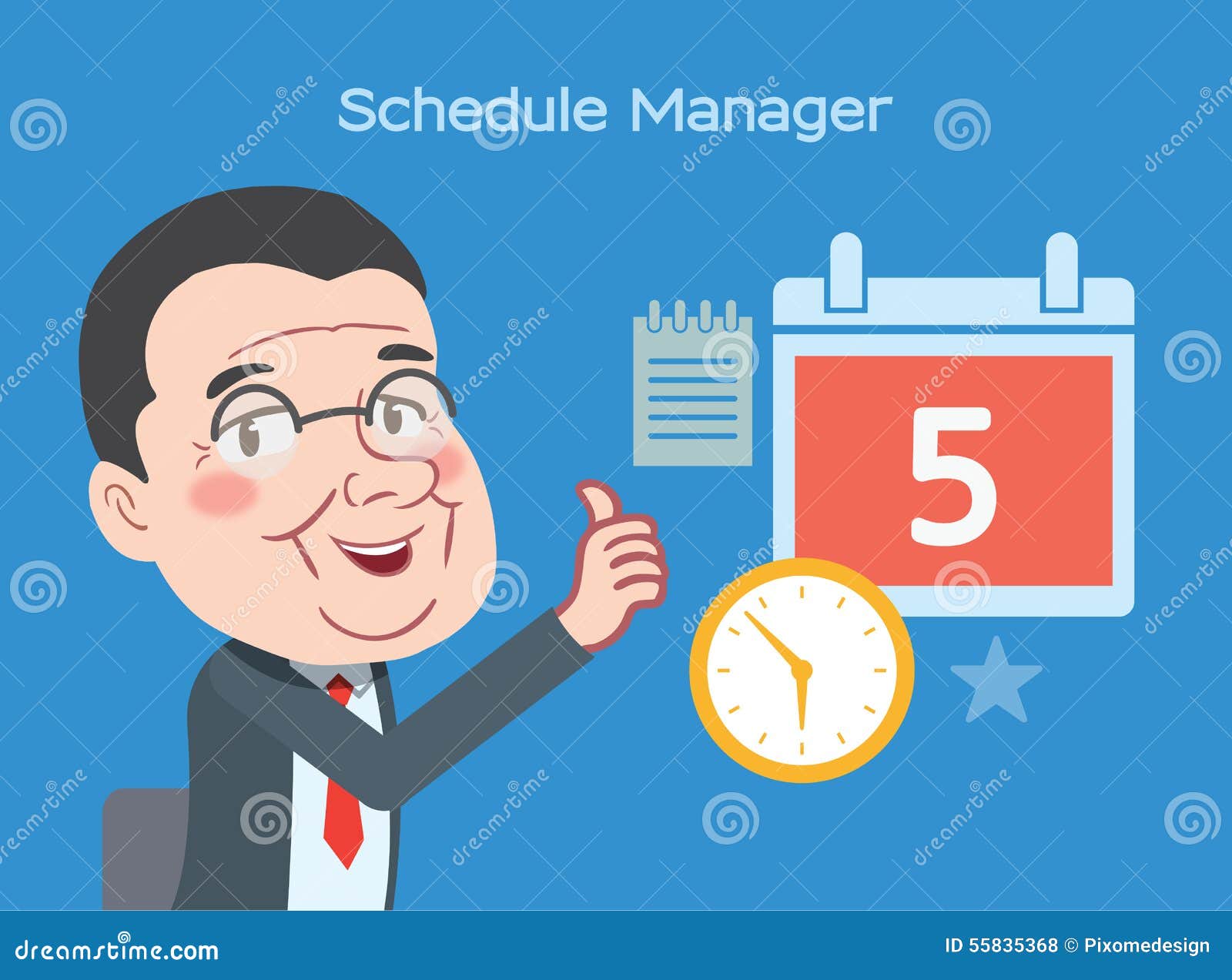 Drawing Flat Character Design Business Management Concept Stock ... Drawing Flat Character Design Business Management Concept Stock ...