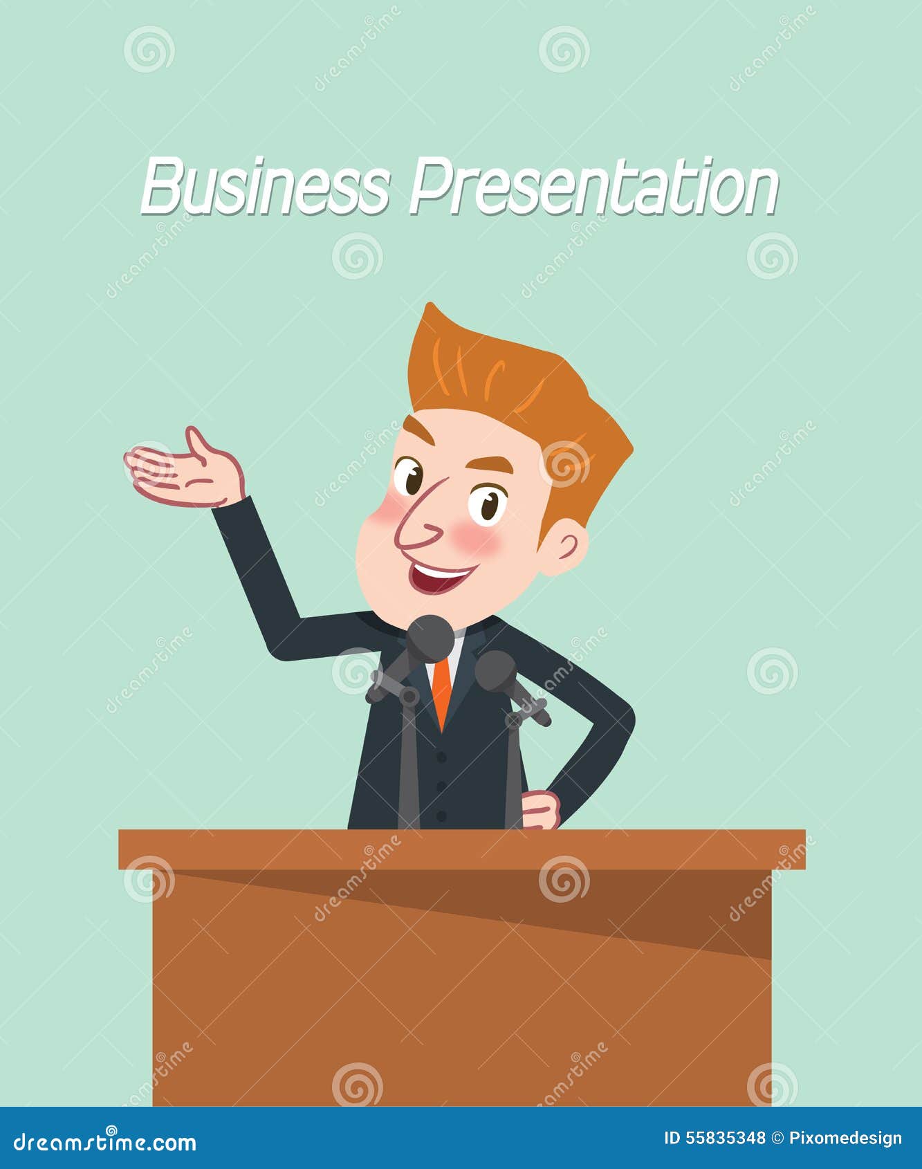 Drawing Flat Character Design Business Presentation Concept Stock ...