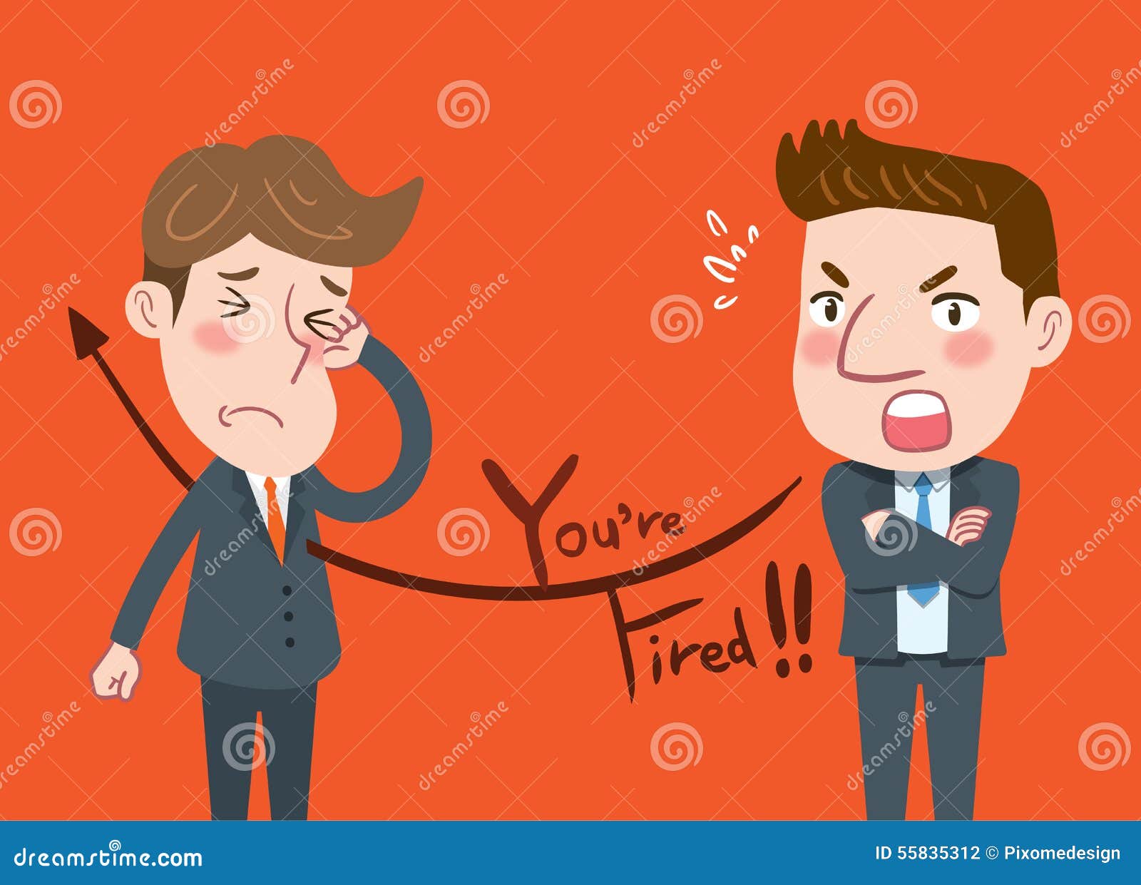 Set Of Drawing Flat Character Style, Business Concept Bald Boss Worker ...