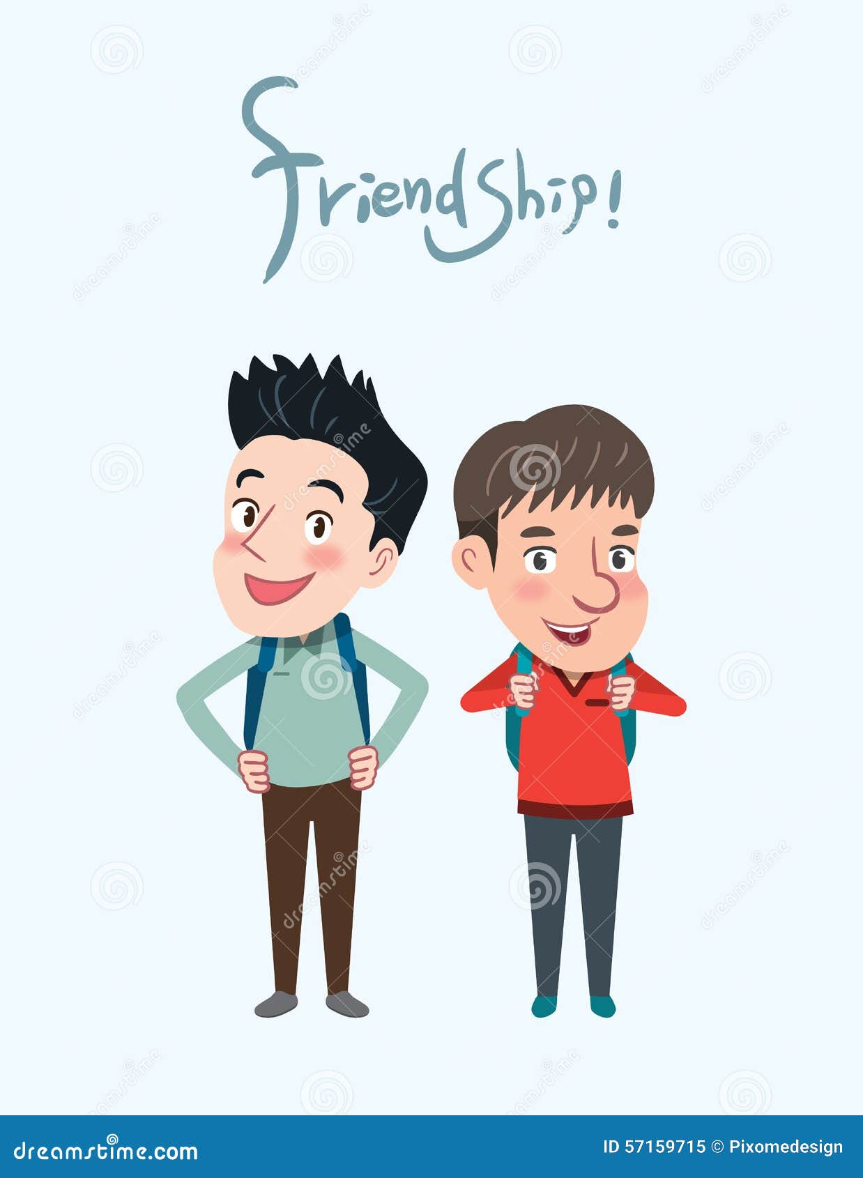Drawing Flat Character Design Friendship Concept , Illustration Stock ...