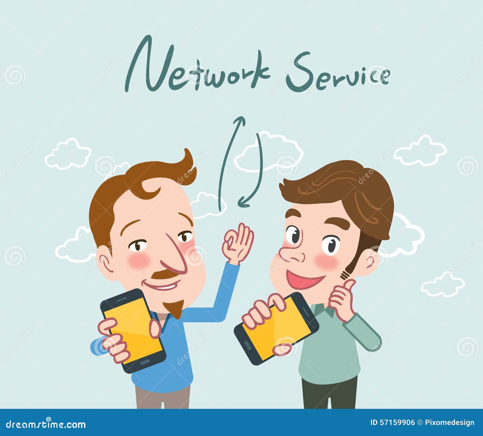 Drawing Flat Character Design Network Service Concept , Illustration ...