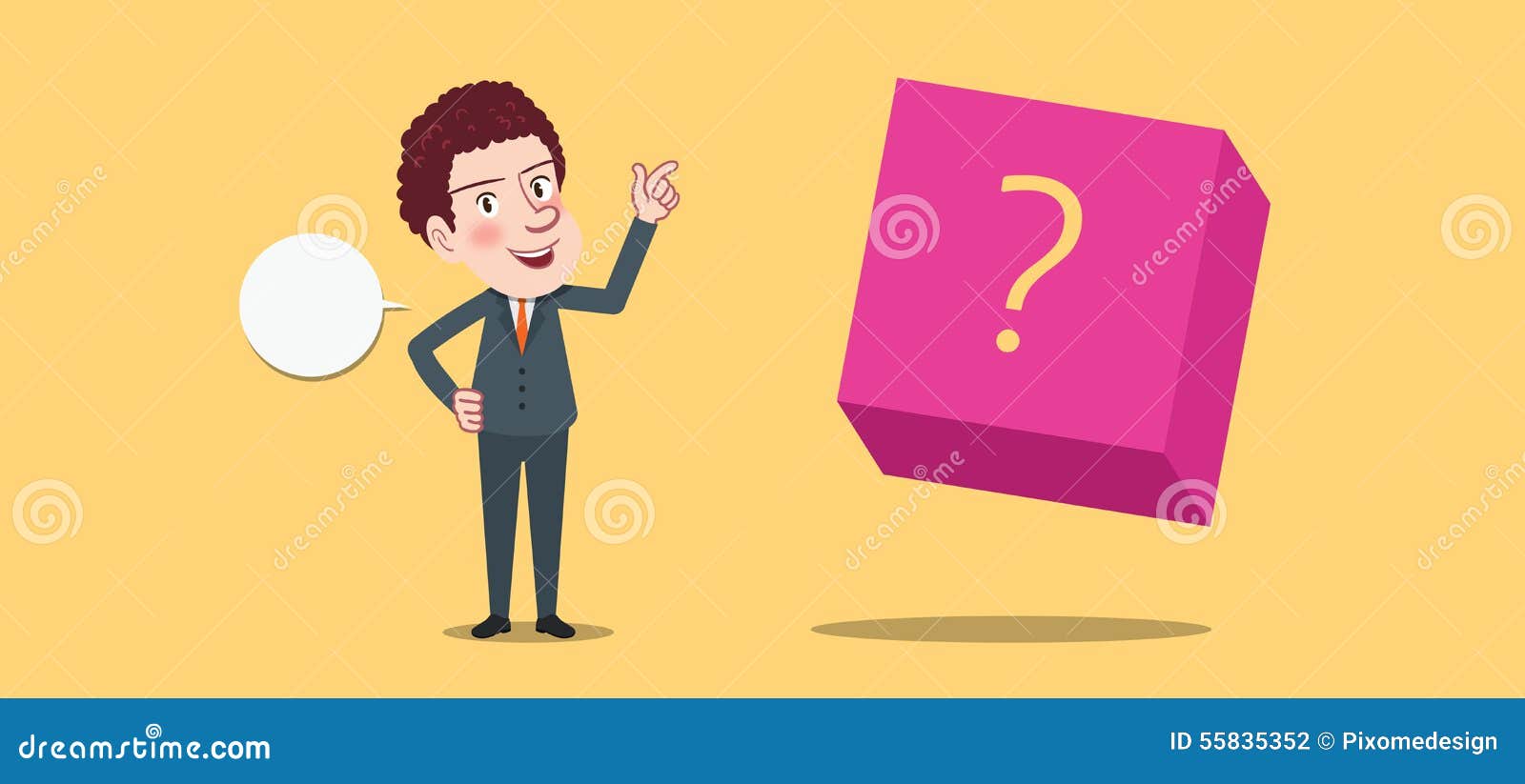 Drawing Flat Character Design Question Box Concept Stock Illustration ...