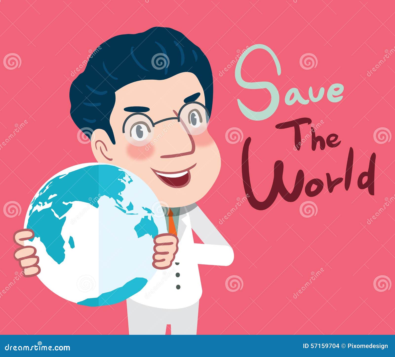 Drawing Flat Character Design Save the World Concept , Illustration ...