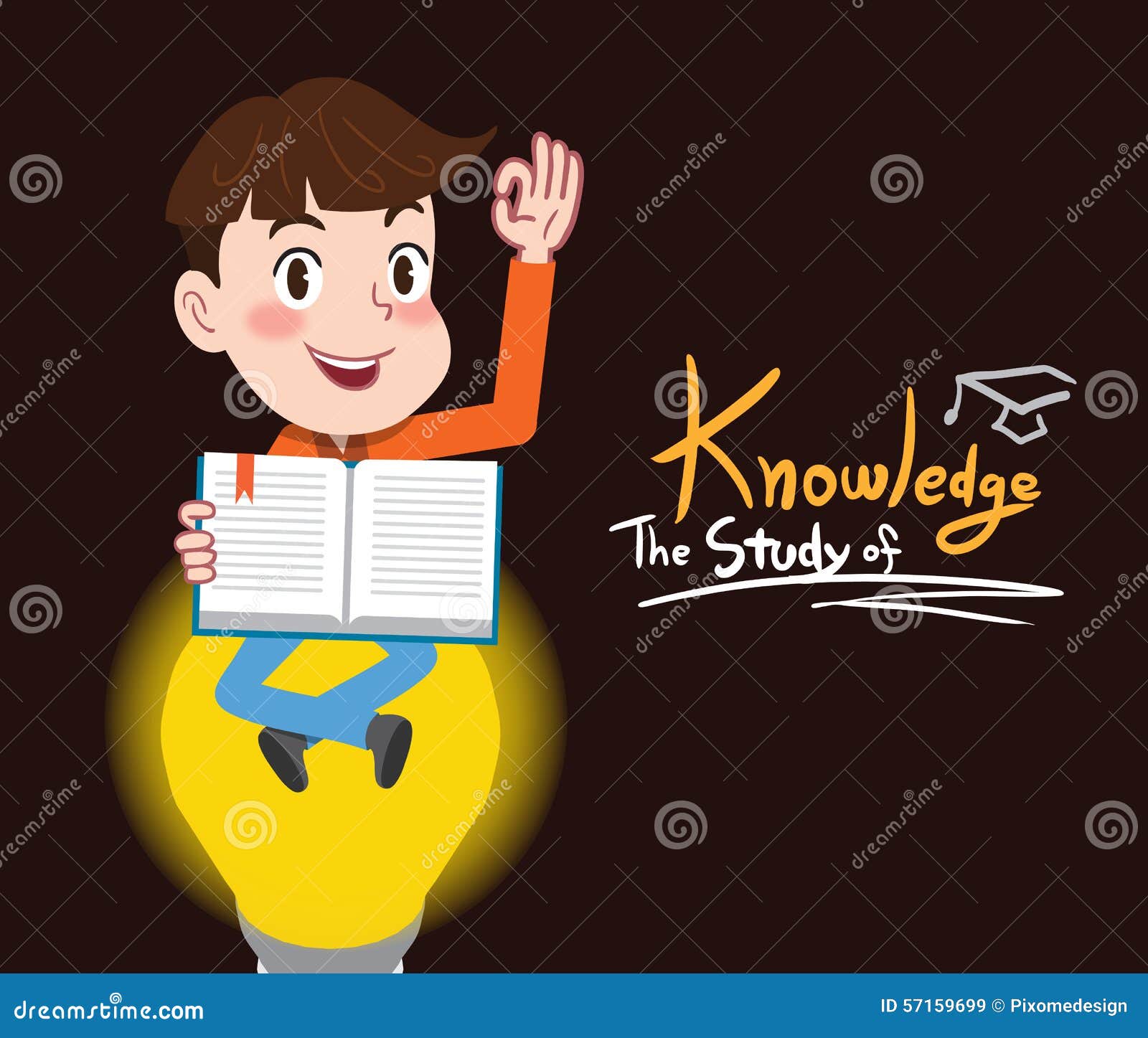 Drawing Flat Character Design Study of Knowledge Concept , Illustration ...