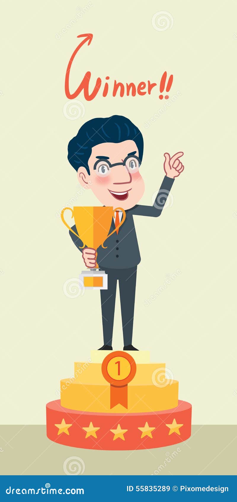 Drawing Flat Character Design Victory Concept Stock Illustration ...