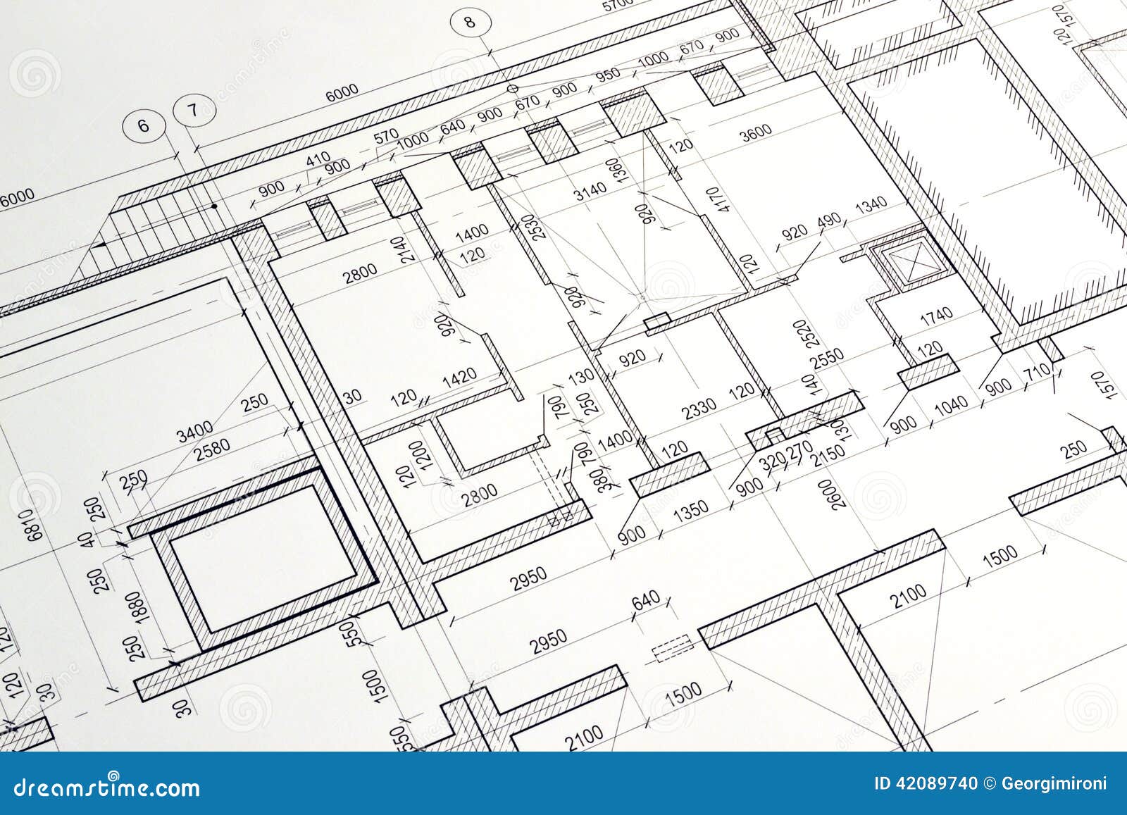 Drawing a Floor Plan of the Building Stock Photo - Image of learning ...