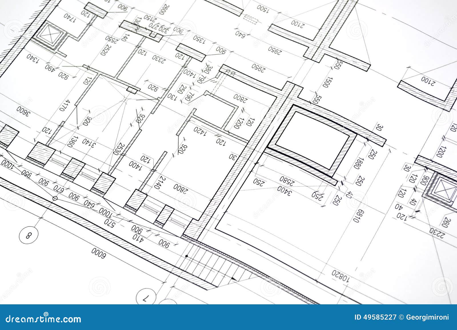 Drawing a Floor Plan of the Building Stock Image - Image of draw ...